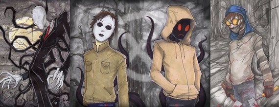 Slenderman Hoodie Masky Ticci Toby Proxies Creepypasta Poster