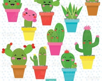 Cactus clipart | Etsy