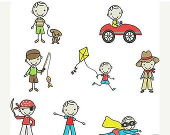 Pirate stick figure | Etsy