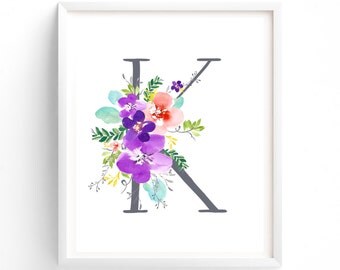 K monogram | Etsy