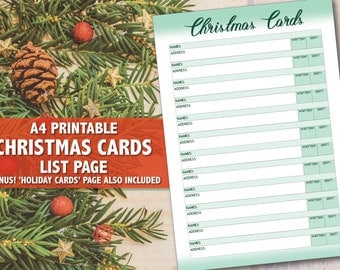 Christmas card list | Etsy