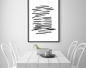 Black white print | Etsy
