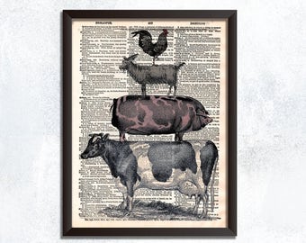 Stacked farm animals | Etsy