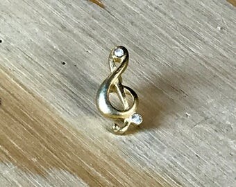 Bass Clef Pin Brooch