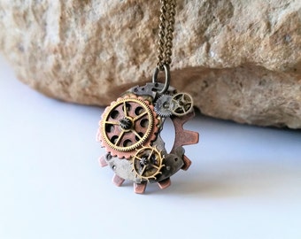 Clockwork necklace | Etsy
