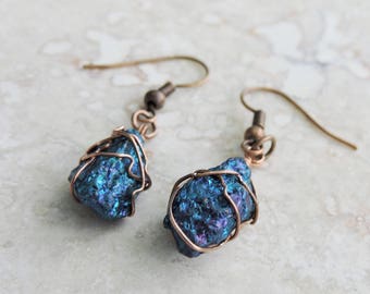 Chalcopyrite Peacock Ore/ Bornite Raw Stone Wire Wrapped
