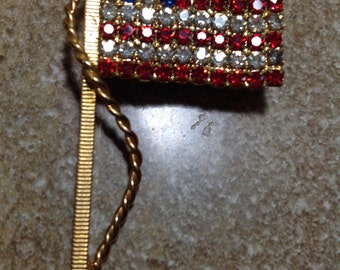 Rhinestone flag pin | Etsy