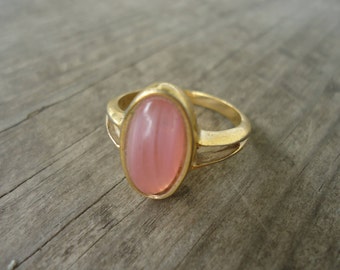 Pink stone ring | Etsy