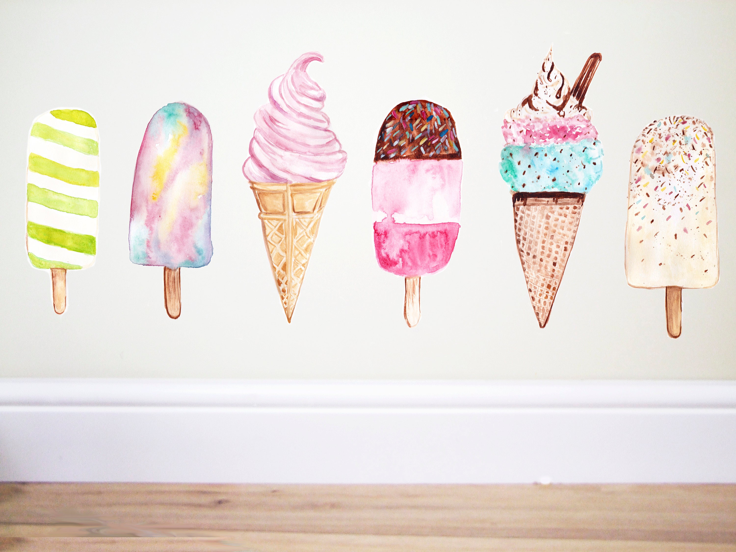 Ice cream wall decalsLollies stickerpastel decorsweets