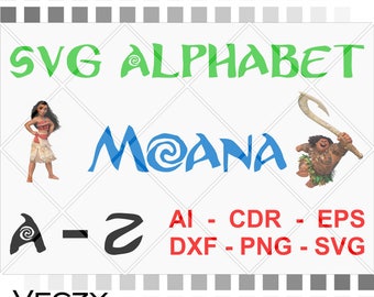 Moana font | Etsy