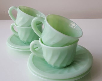 Jadeite cups saucers | Etsy