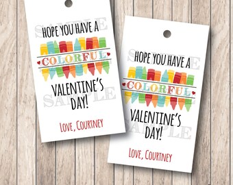 Crayon valentines | Etsy
