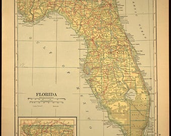 Pull down map | Etsy