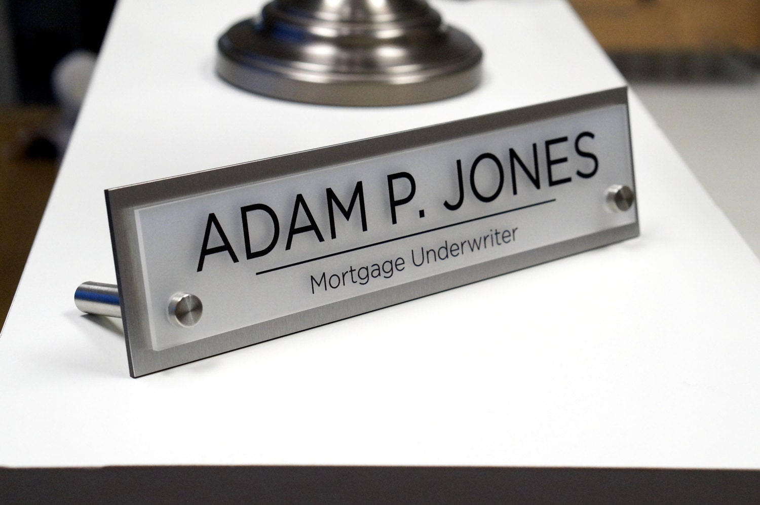Reception Desk Business Sign Name Plate Front Desk Lobby Sign