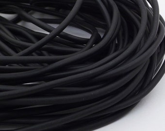 Black rubber cord | Etsy