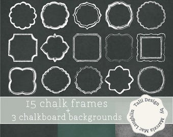 SALE Kraft Paper Labels CLIP ART Set 16 vintage labels frames