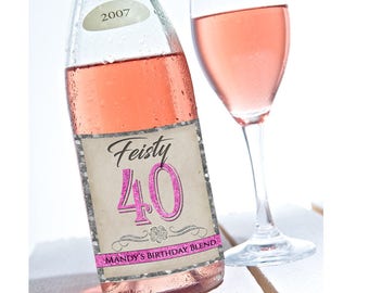 40th wine labels | Etsy