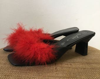 Feather slippers | Etsy