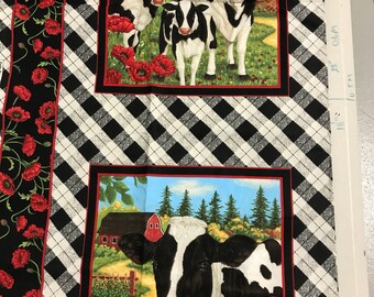 Cow fabric panels | Etsy