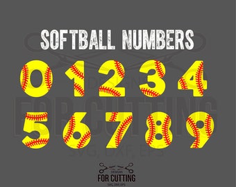 Softball number svg | Etsy