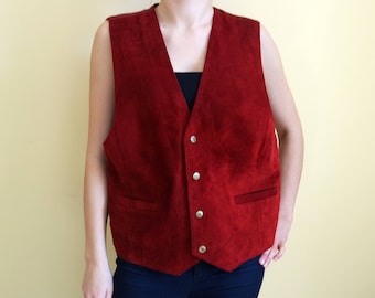 Wildleder herren weste | Etsy