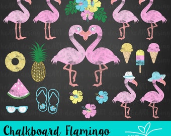 Tropical Clip Art Watercolor Summer Clipart Set Vector