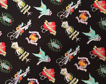 Sewing theme fabric | Etsy