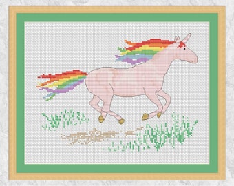 Unicorn cross stitch | Etsy
