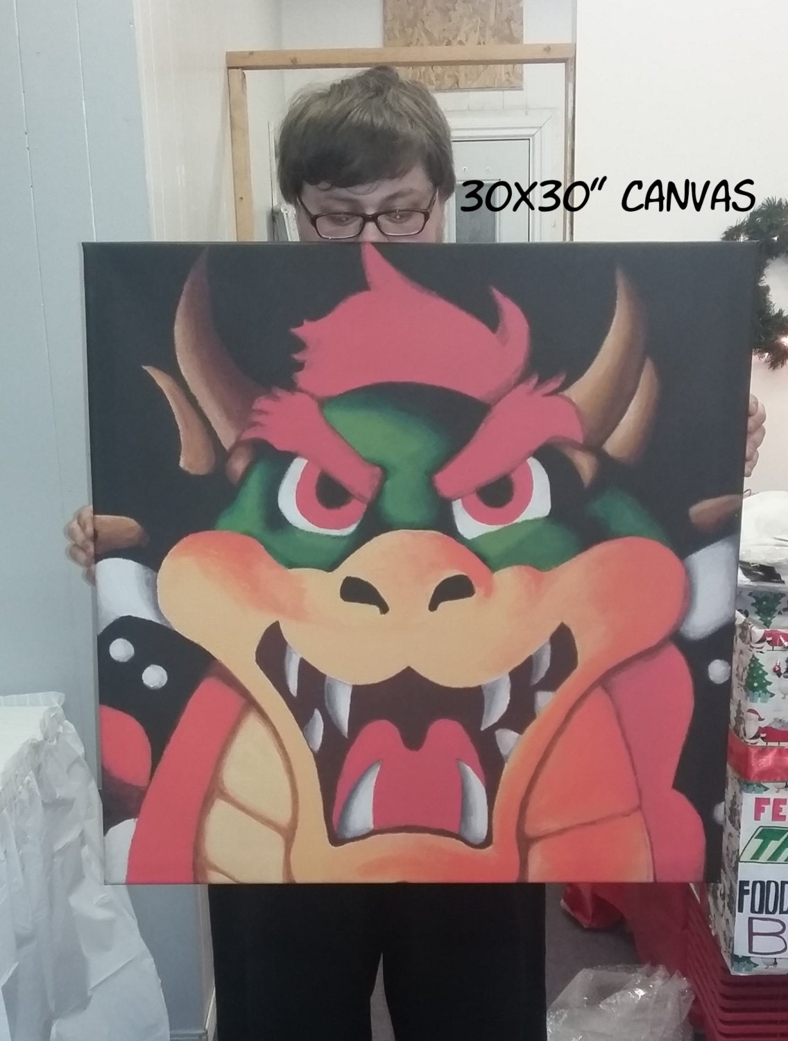 Bowser Portrait CANVAS PRINT Super Mario 64 Painting from