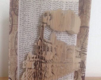 Folded book art | Etsy