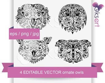 Owl digital clip art | Etsy
