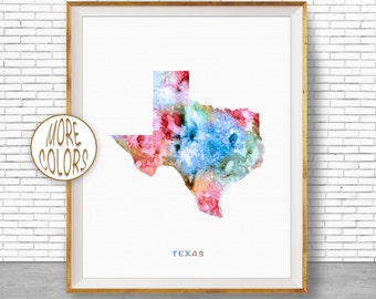 Texas map | Etsy