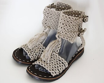 Macrame sandals | Etsy