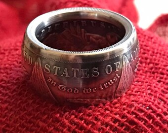 Silver coin ring | Etsy