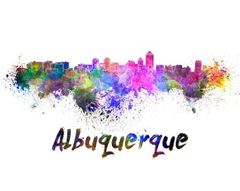 Albuquerque Skyline Art Print Albuquerque Artwork