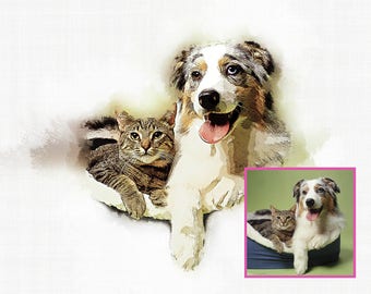 Custom pet drawing | Etsy