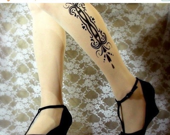 sexy OCTOPUS TATTOO thigh-high socks ULTRA PALE by tattoosocks