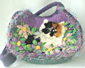 ART WITH A PURSE ATTACHED and FREE SHIPPING by FeltedFantasies