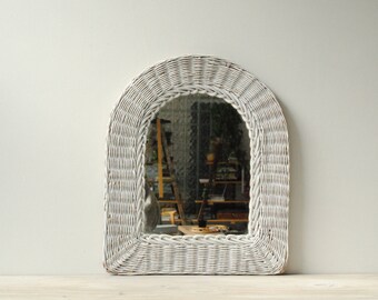 White wicker mirror | Etsy
