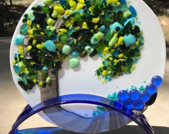 Fused glass tree | Etsy