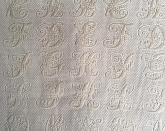 French script fabric | Etsy