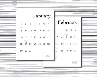 Calendar Months Cards Owl Polka Dot Hobo Stitched Theme Dotted