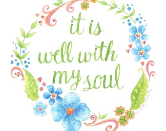 Watercolor words | Etsy