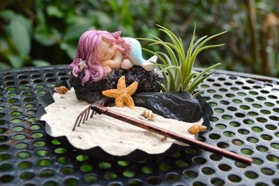 Mermaid Beach Therapy Sand Box Kit Small Kit with AirPlant