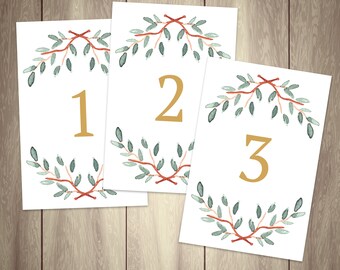 Fall table numbers | Etsy