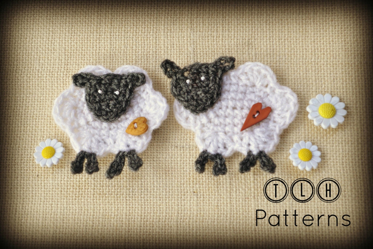 Crochet applique pattern crochet sheep pattern crochet sheep