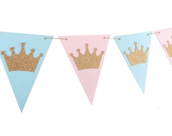 Pink and Gold Triangle Flag Banner / Pink and Gold Pennant