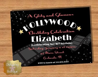 Hollywood invitation | Etsy