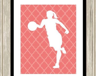 Basketball wall art basketball girls art girls room decor