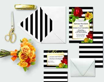 Stripe invitation | Etsy